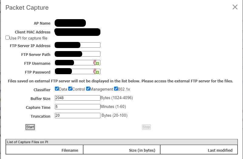 Solved: Cisco 5520 WLC - Packet Capture error. - Cisco Community Solved: Cisco 5520 WLC - Packet Capture error. - Cisco Community