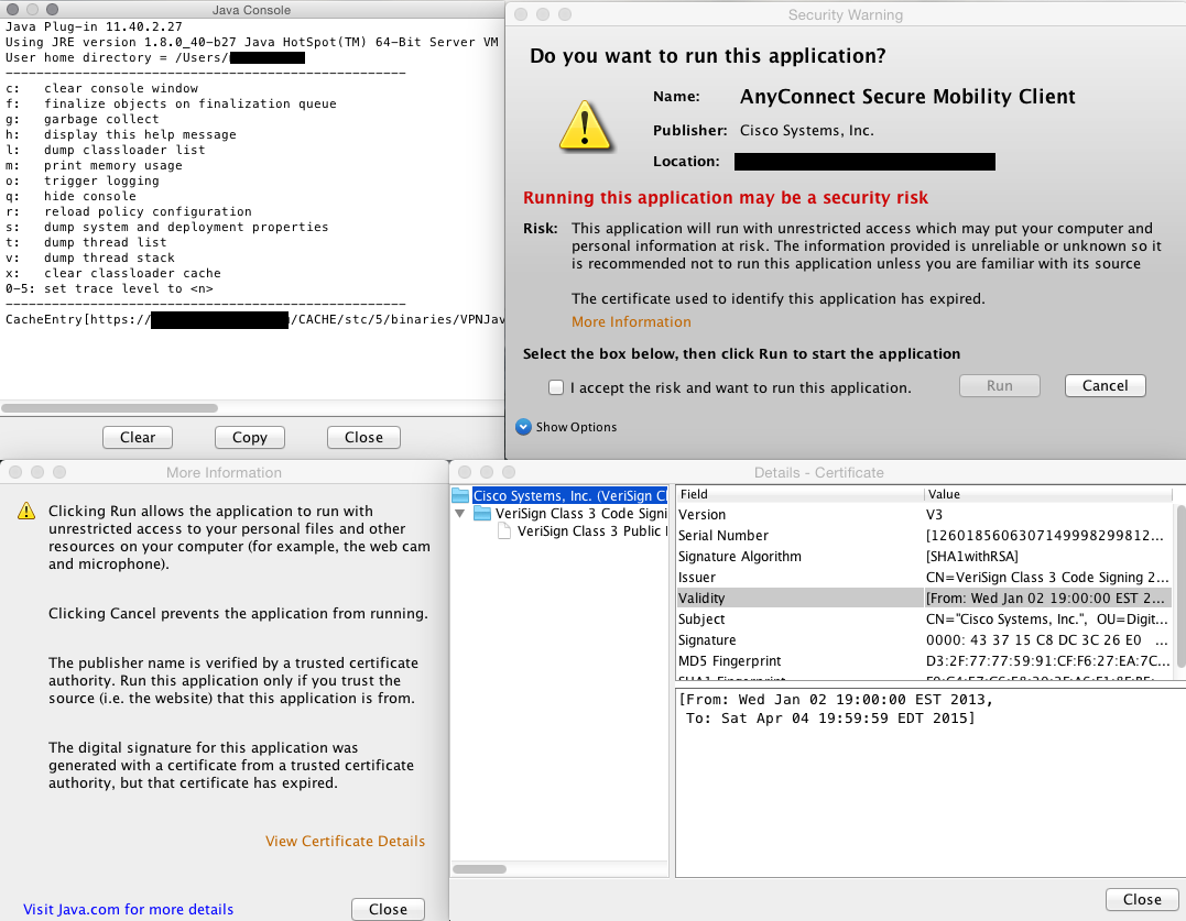 Solved Anyconnect Vpn Expired Certificate Causing Java Error Cisco Community