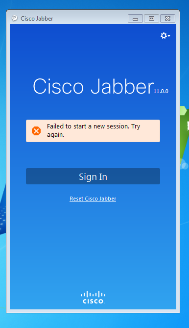 Jabber 11 Pc Client Gets Failed To Start Session Error On Sso Logon