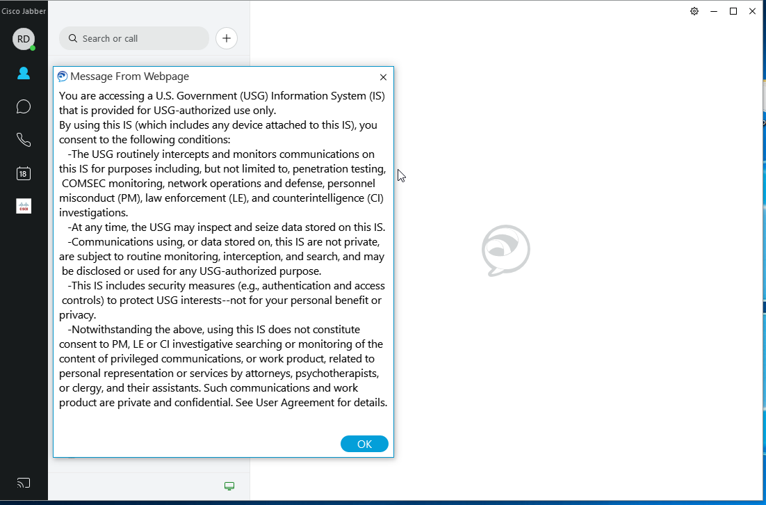 Solved: Login Banner for Jabber Client? - Cisco Community