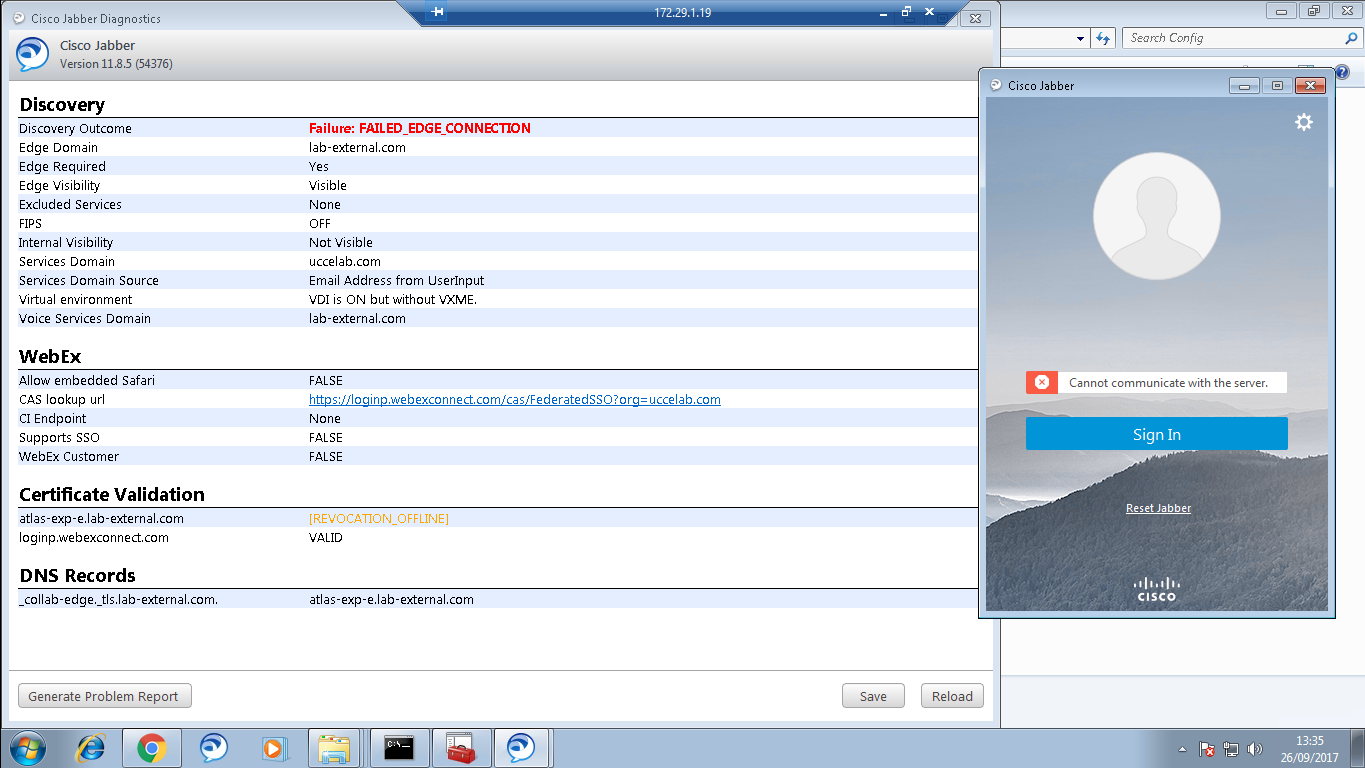 Solved Jabber Mra Edge Connection Failed Cisco Community