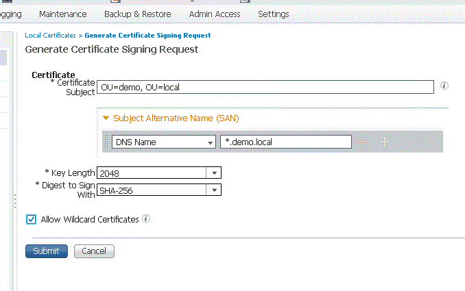 Solved: Cisco ISE CSR generation issue with wildcard certificate ... Solved: Cisco ISE CSR generation issue with wildcard certificate ...