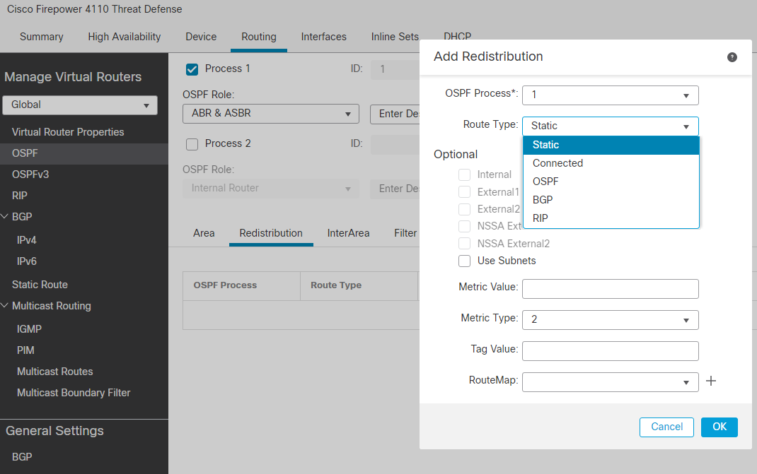 Solved: Redistribute EIGRP into OSPF using FMC - Cisco Community Solved: Redistribute EIGRP into OSPF using FMC - Cisco Community