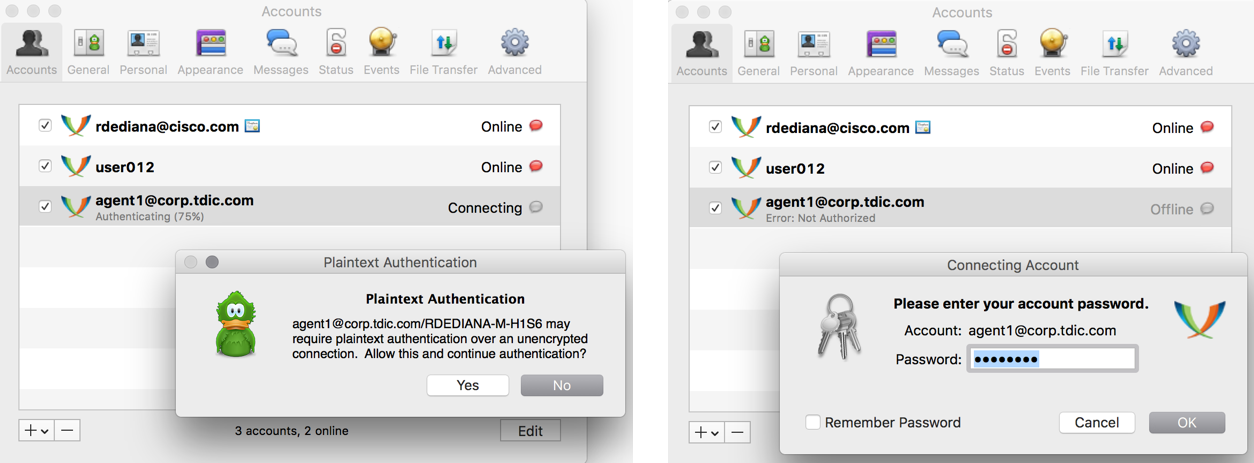 Solved Xmpp Error Not Authorized Cisco Community