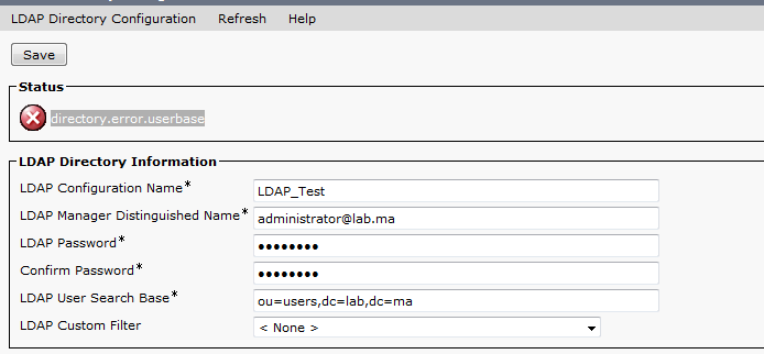 Solved Cisco Unity Connection With Ldap Problem Cisco Community