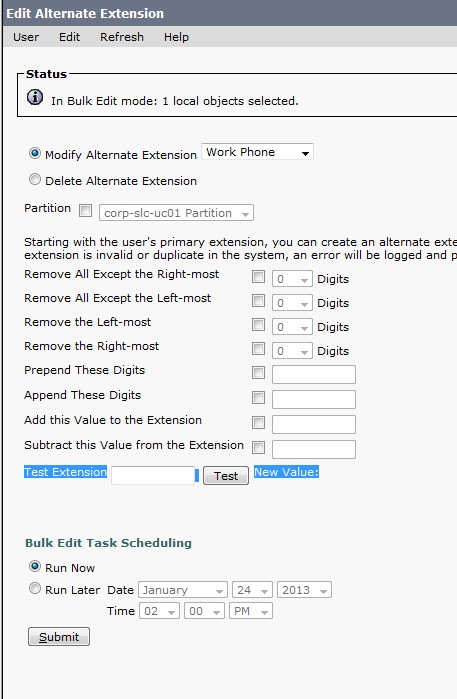 Solved Unity Connection 86 Alternate Extension Bulk Add Cisco Community