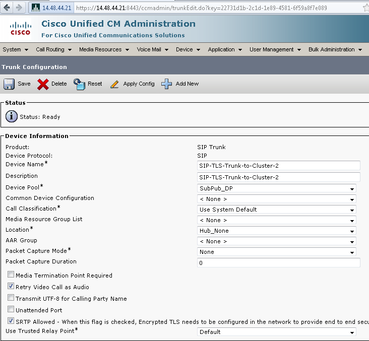 Cucm Sip Trunk Tls Configuration And Troubleshooting Cisco Community
