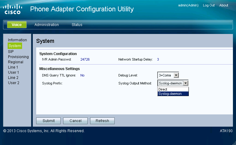 Cisco ATA 190 Analog Telephone Adapter(ATA190) 1.2.1以降でのログ収集方法 - Cisco ...