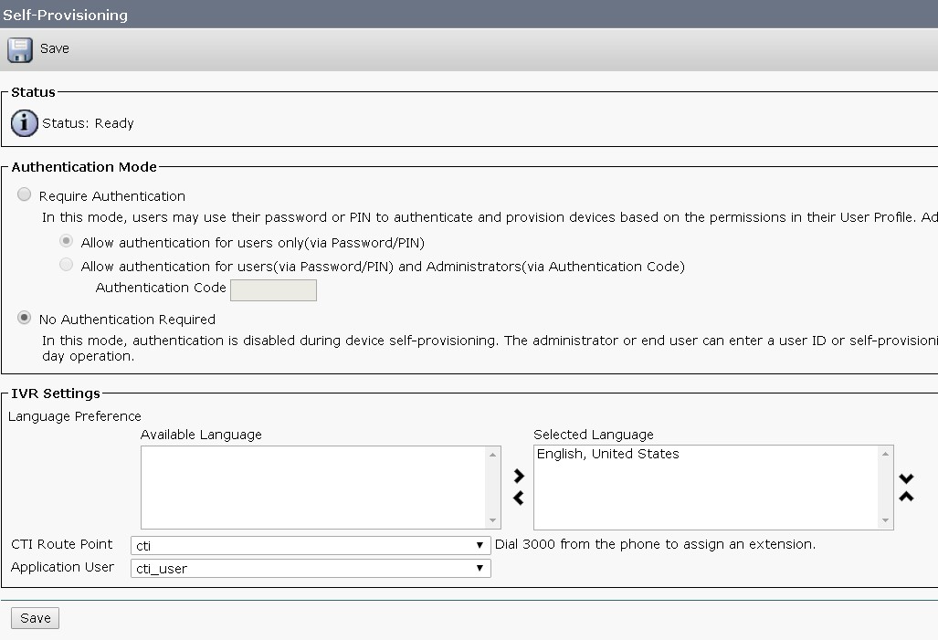 Solved: CUCM Self-Provisioning - Can't save - Cisco Community Solved: CUCM Self-Provisioning - Can't save - Cisco Community