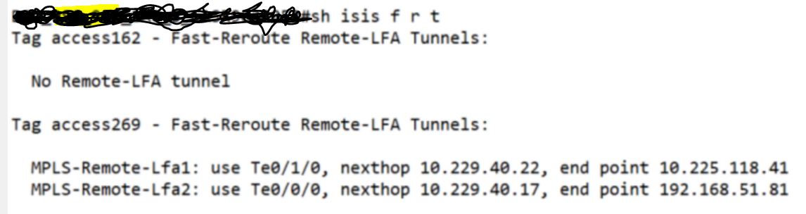 Remote LFA Tunnels End Points Query - Cisco Community
