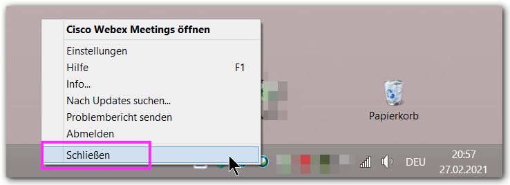 How to fully exit Webex app when done with a meeting - Cisco Community