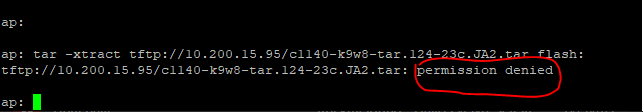 TFTP IOS Upgrade -> Permission denied - Cisco AP - Cisco Community TFTP IOS Upgrade -> Permission denied - Cisco AP - Cisco Community