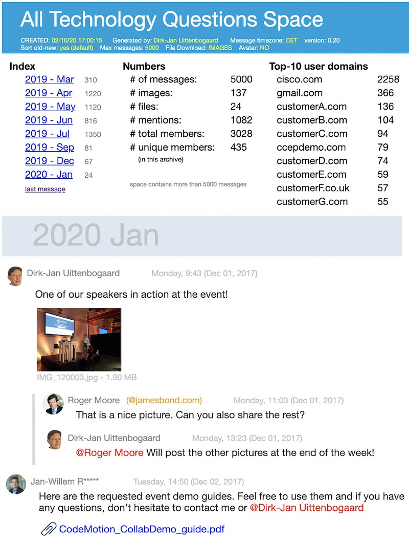 Archive Webex Space messages - Cisco Community
