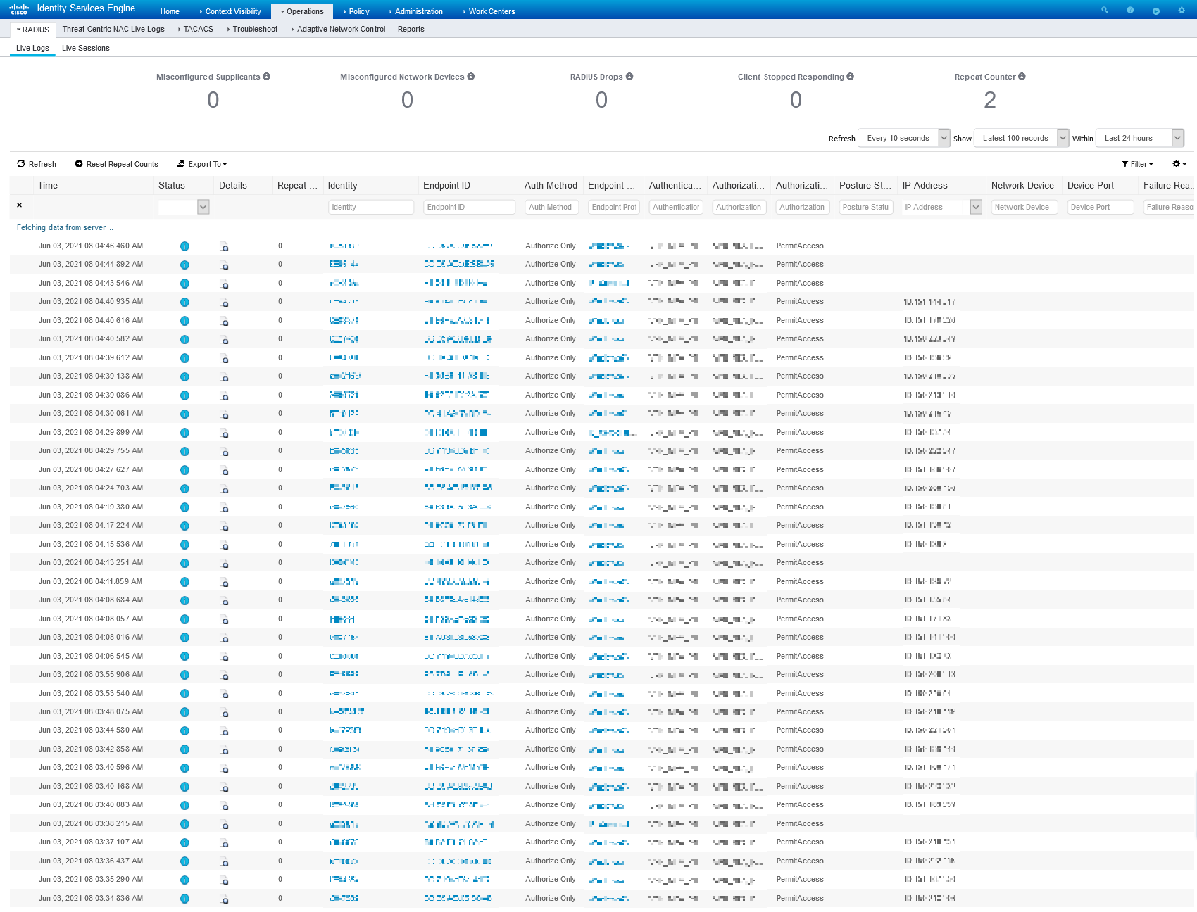 Solved: ISE Radius Live Log Issue - Cisco Community