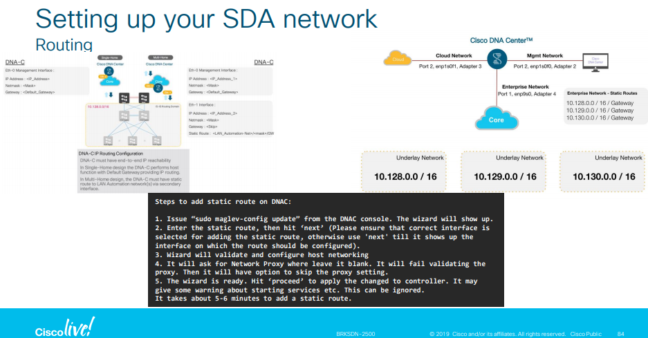 Solved: Adding Static Routes to DNAC - Cisco Community