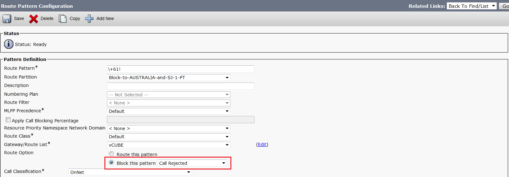 Class of Service In Globalized Call Routing Using the Originator’s CSS ...