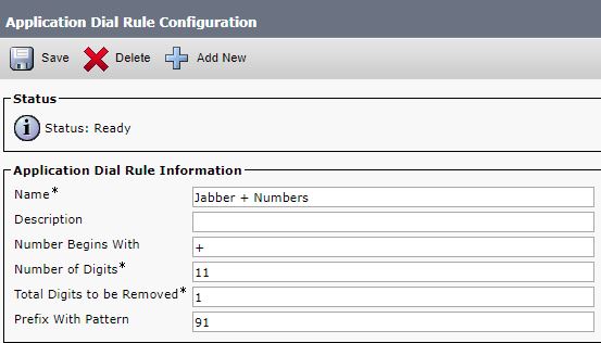 Application Dial Rule to Remove +() from Jabber - Cisco Community