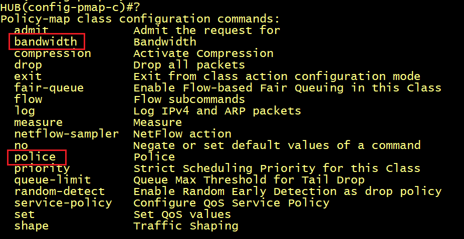Difference between bandwitdh and police commands in Policy-map? - Cisco ...