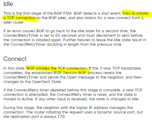 BGP NEIGHBOR STATES - Cisco Community