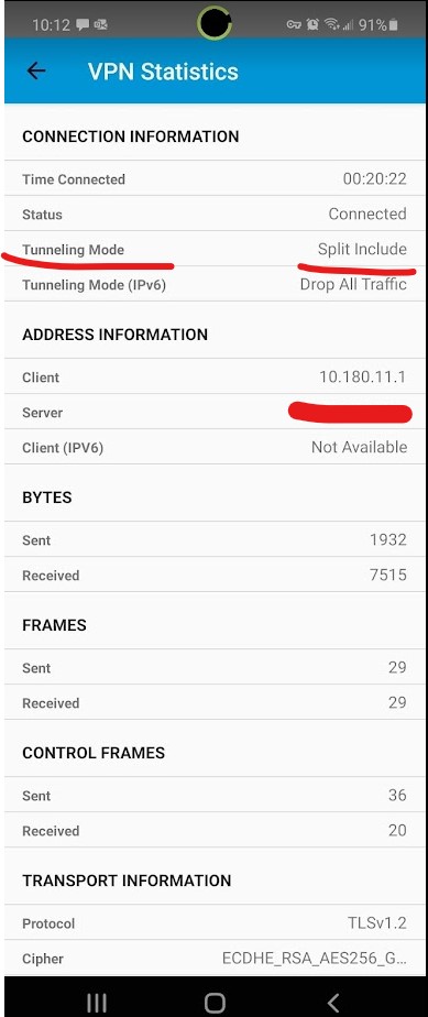 Dynamic split include tunneling support on anyconnect mobile app ...