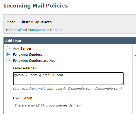 IronPort - allow a partial email address through - Cisco Community
