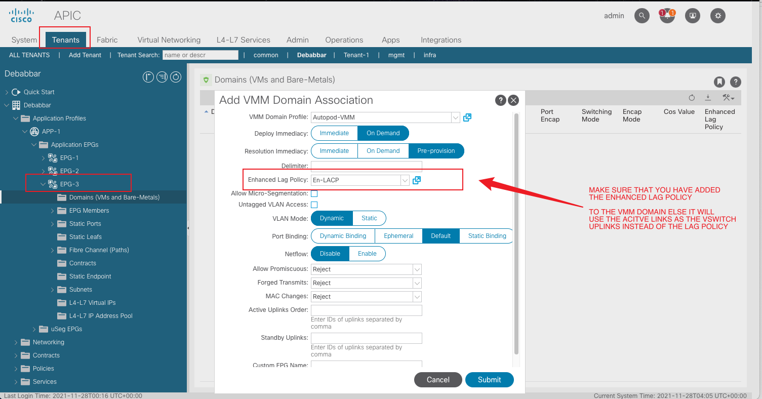 VMM integration with Enhanced LACP - Cisco Community