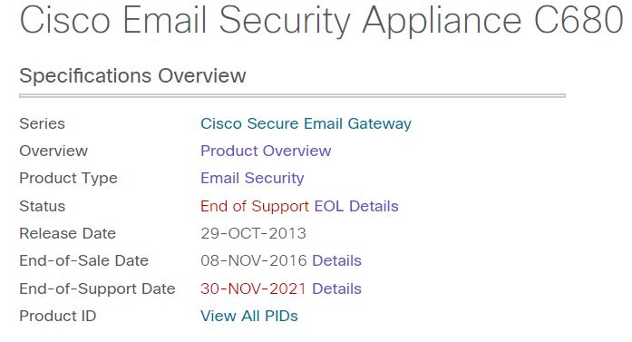 Ironport EOL - Cisco Community