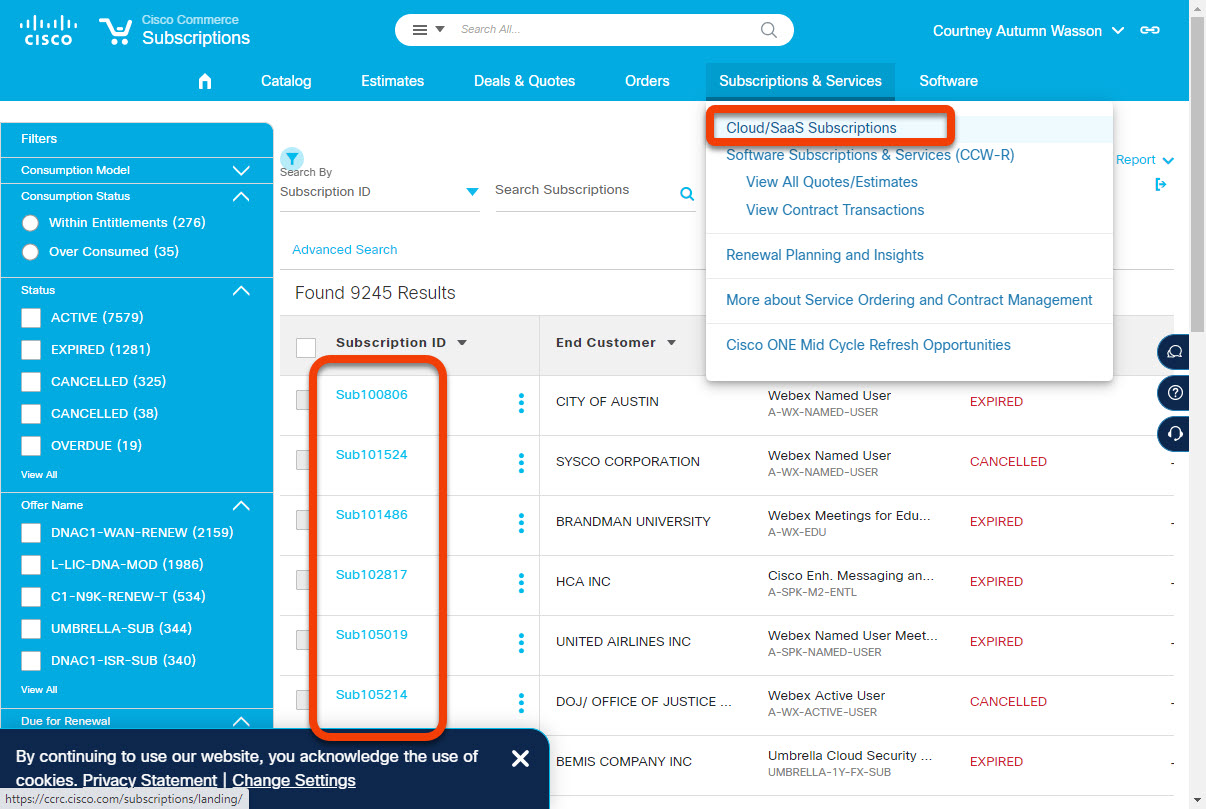 Renewing Subscriptions in CCW-R vs Cloud/SaaS Subscription Tool - Cisco ...
