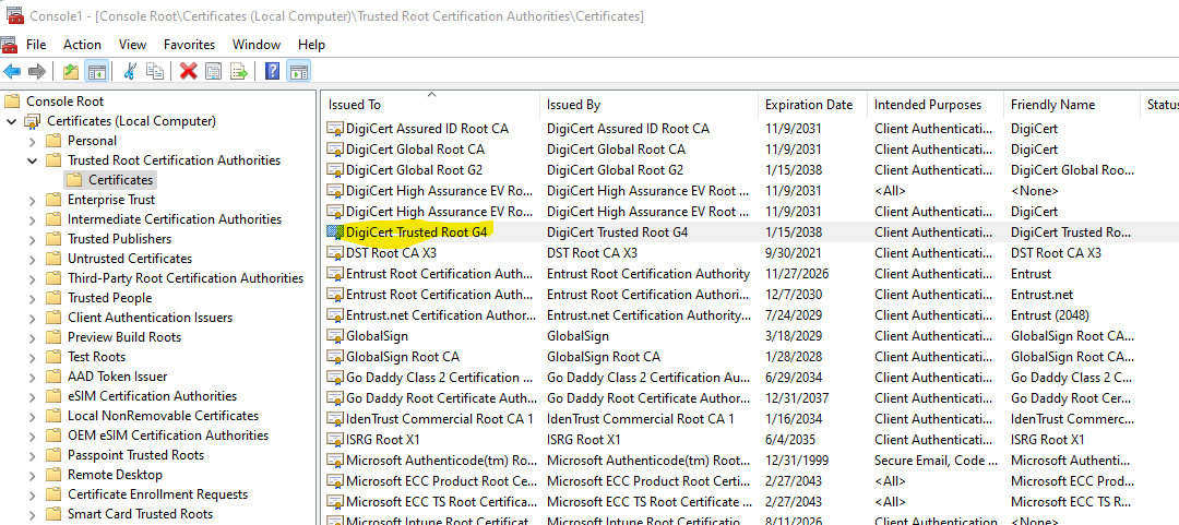 ACTION NEEDED: Time Stamp Authority (TSA) server root certification ...