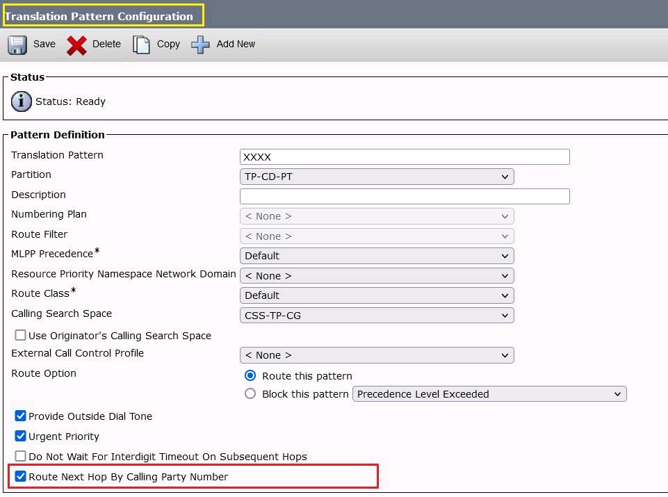 Translation Pattern can match the calling number - Cisco Community