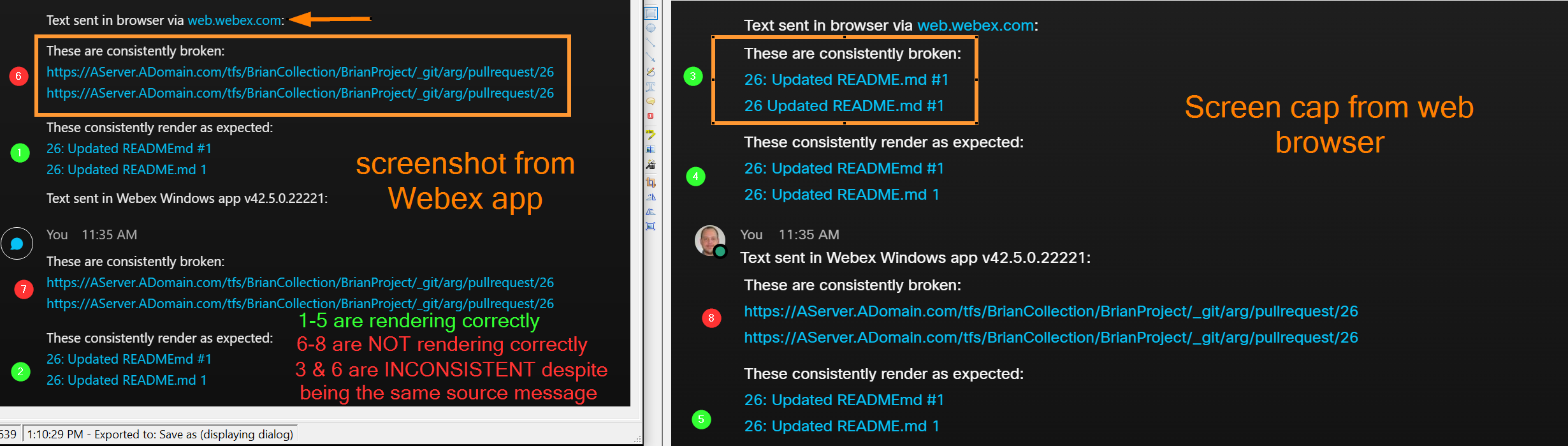 Markdown URLs when sent via Webex App are not rendering URL text ...