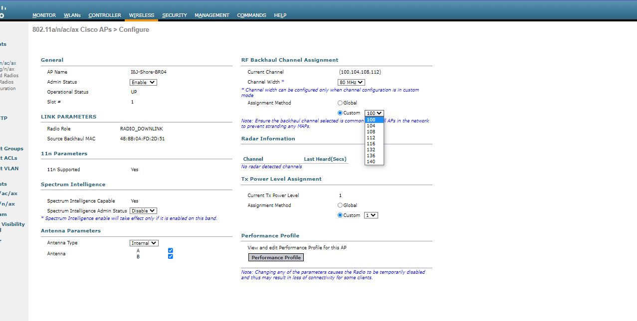 Cisco 1542 UNII-1 channels cant select - Cisco Community