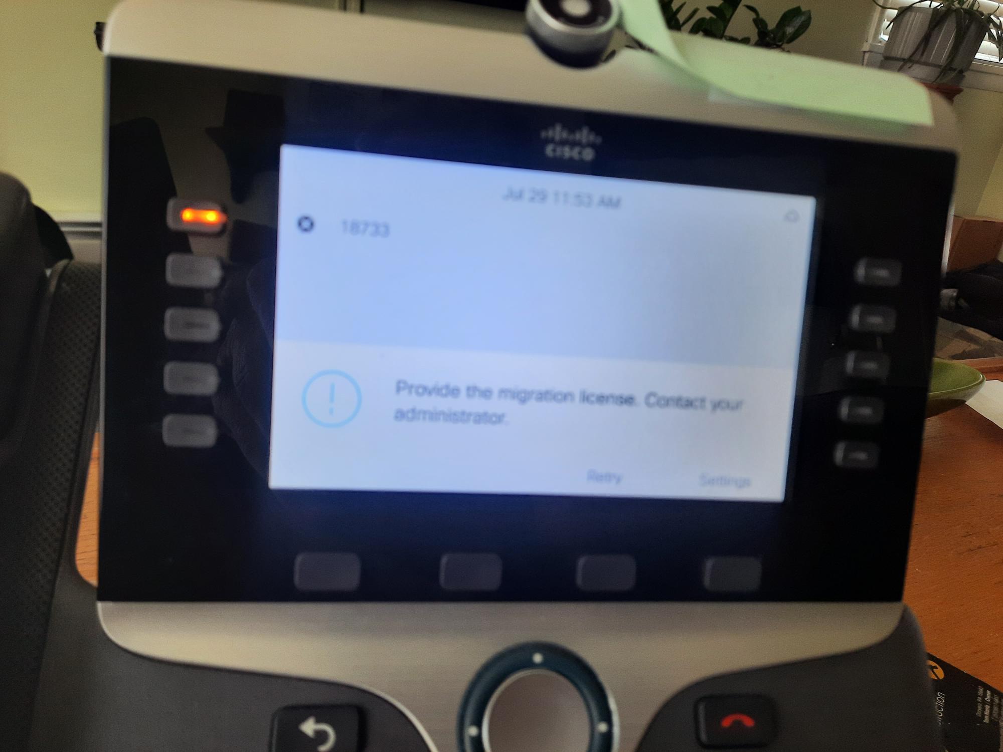 Solved: phone displays "provide migration license" - Cisco Community