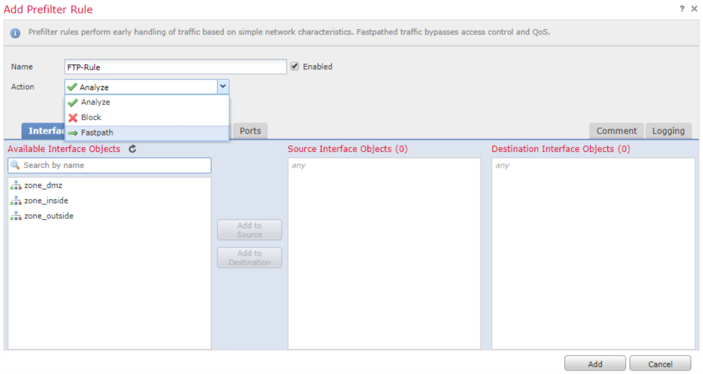 Pre-Filter Policy Configuration on Firepower Threat Defense - Cisco Community