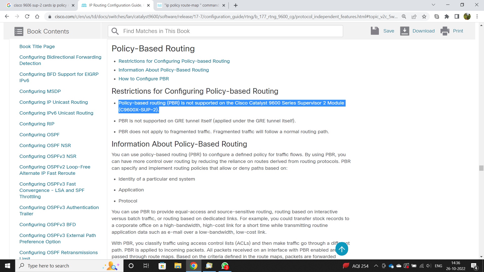 "ip policy route-map " command not exists - Cisco Community