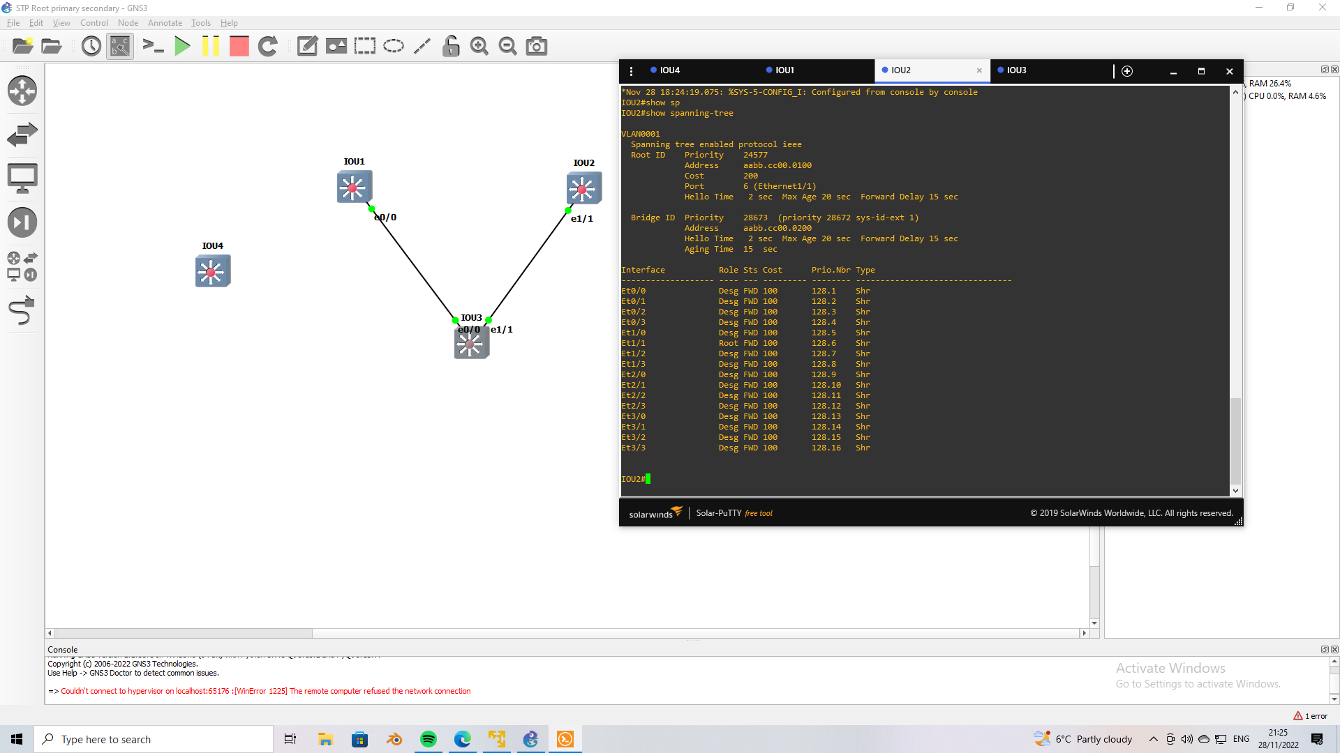 Solved: Spanning-tree root and secondry priorities - Cisco Community