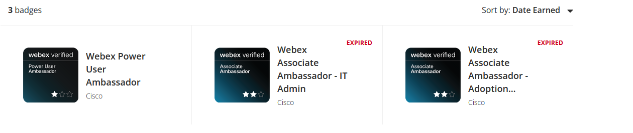 Webex Ambassador Badges now available for use in the Community! - Cisco Community