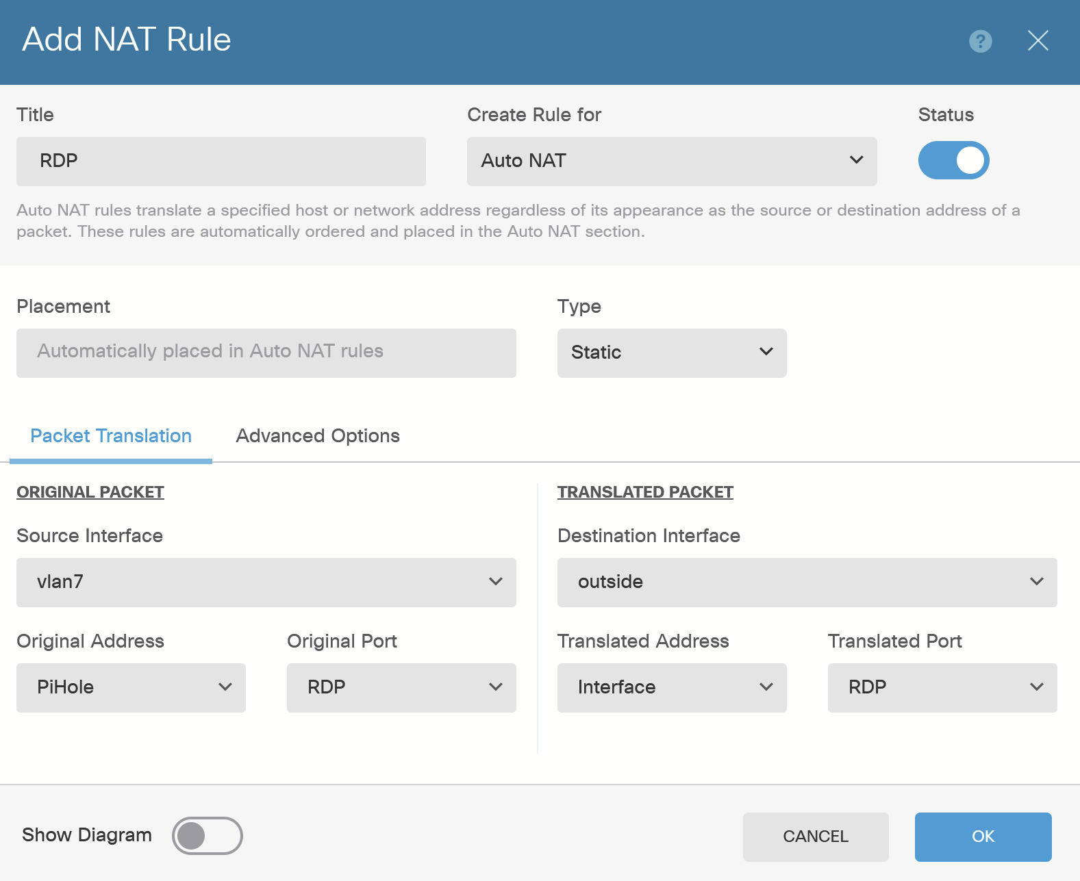 Solved: RDP access from using PAT - Cisco Community