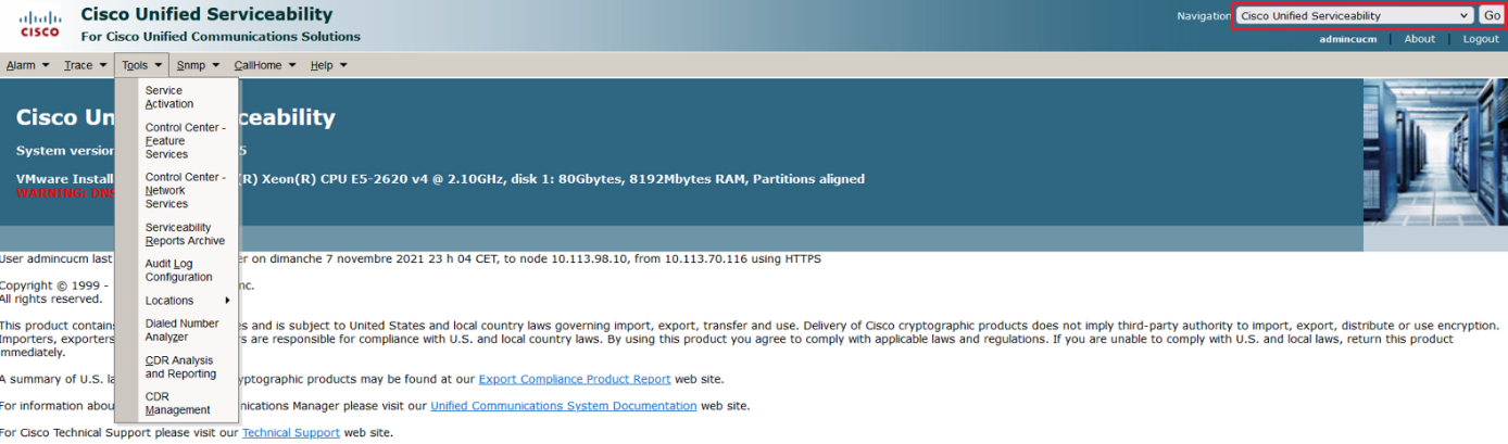 Fonction des menus de l’interface graphique du CUCM - Cisco Community