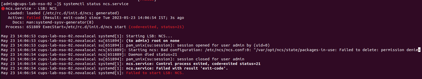 Issue while trying to rollback upgrade in NSO - Cisco Community