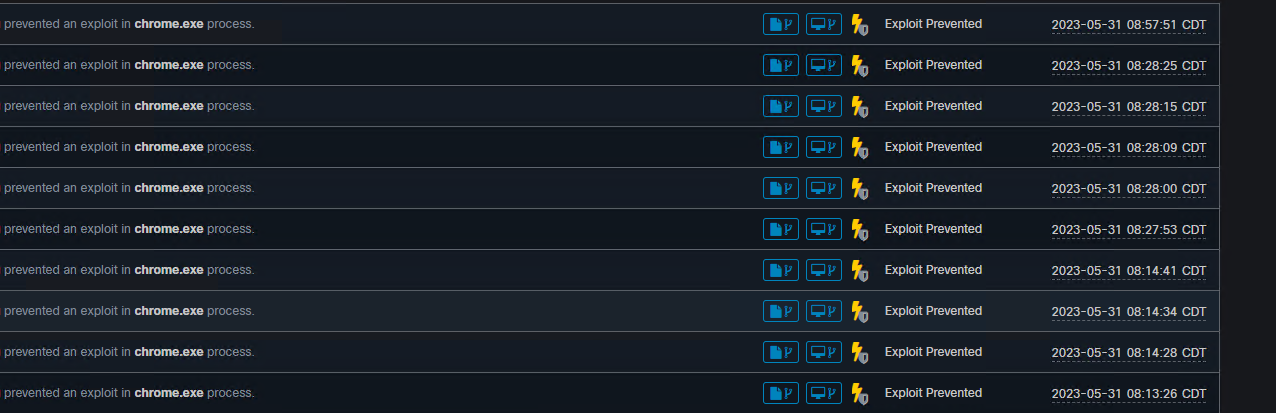 Chrome.exe exploit prevention events - Cisco Community