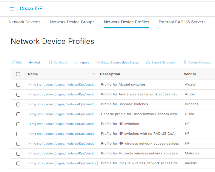 Solved: Network Device profiles icons has gone... - Cisco Community