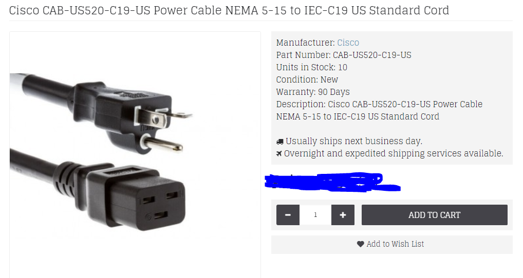 spec of c9k-cab-us520pc21 - Cisco Community