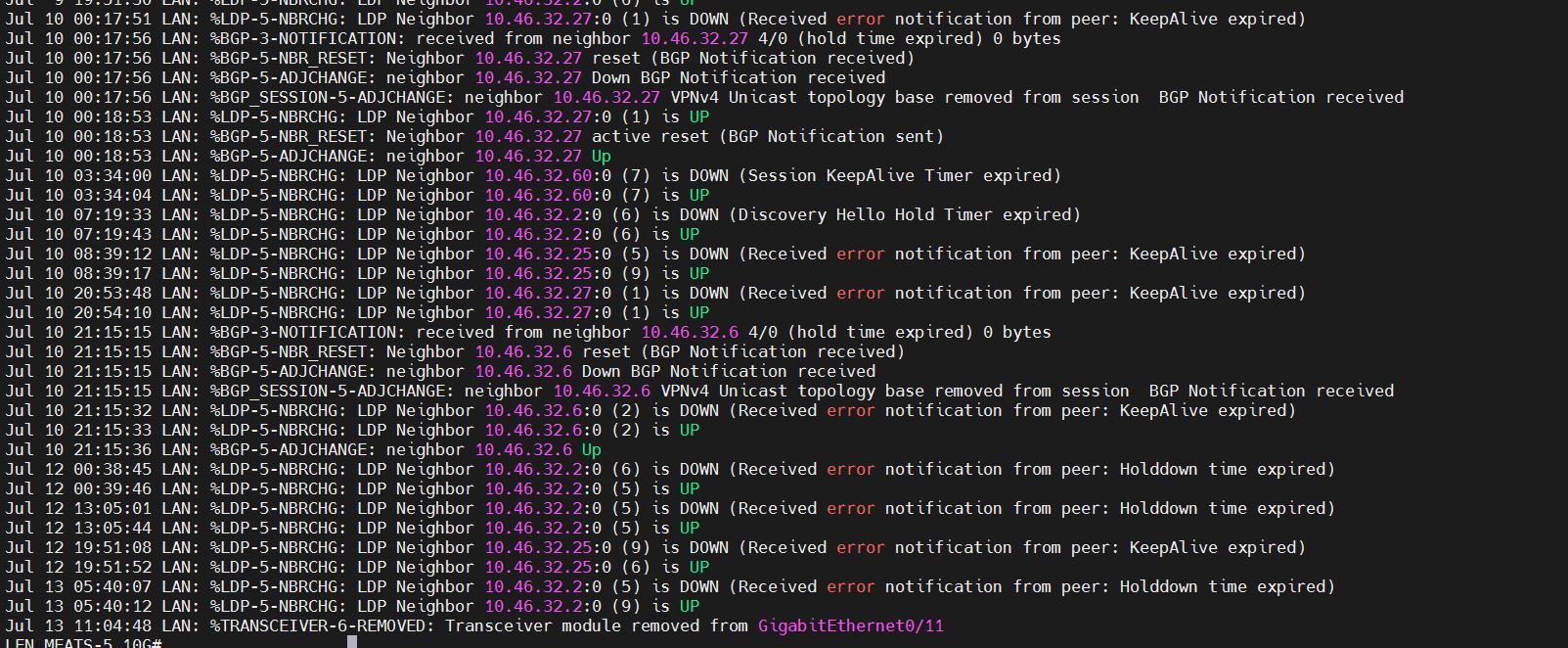 MPLS ldp flapping - Cisco Community