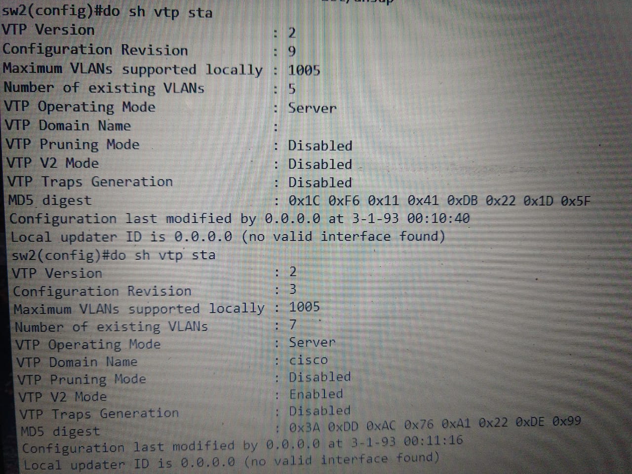VTP configuration revision no - Cisco Community
