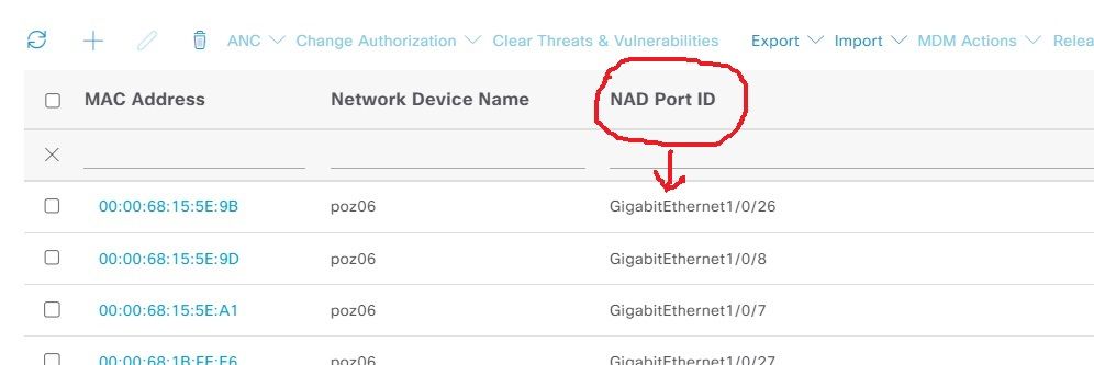 REST API Cisco ISE geting NAD port ID - Cisco Community