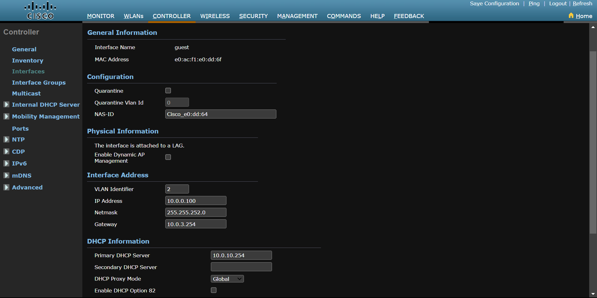 Solved: Basic WLC setup for Home Lab can't ping Guests subnet from WLC ...