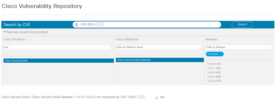 Cisco Vulnerability Repository (CVR)ツールからのCVE脆弱性の調査リクエストについて - Cisco ...