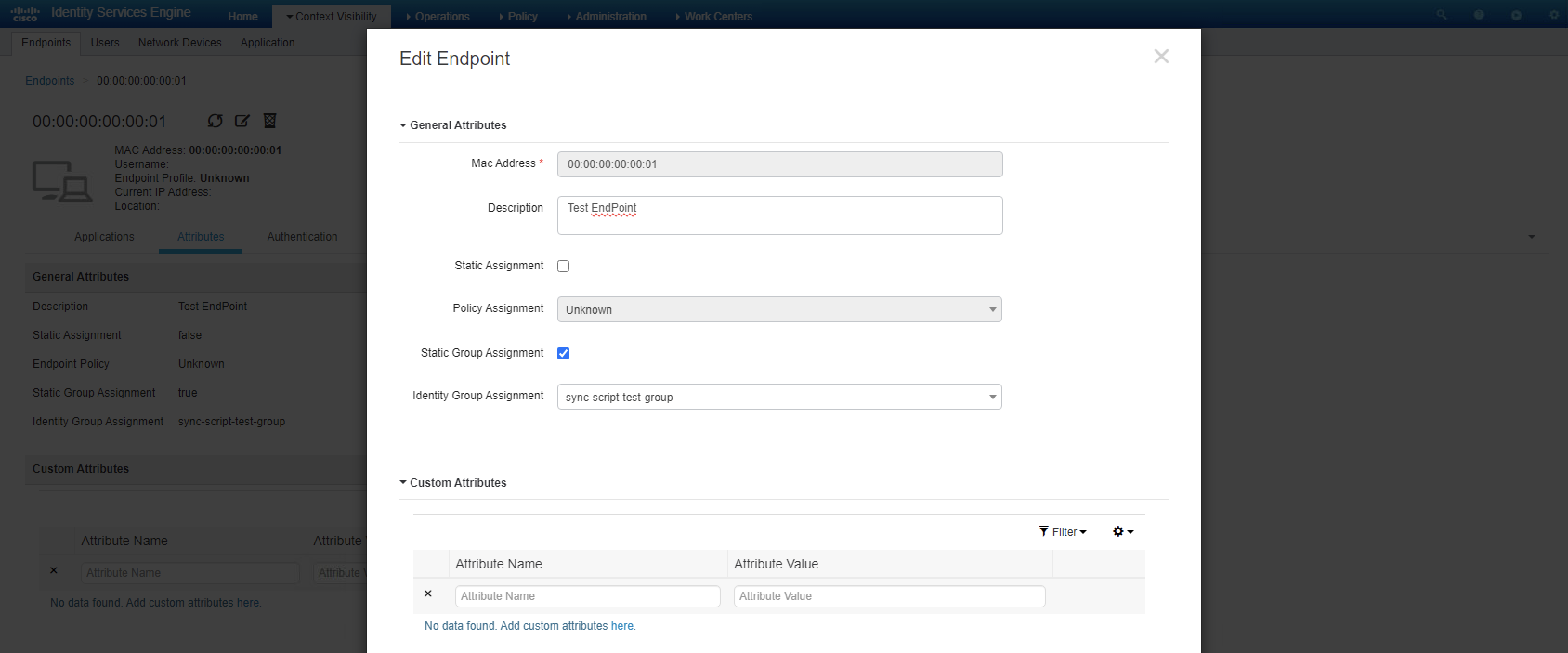 Solved Created Endpoint Custom Attribute Not Visible In Ise Gui Cisco Community