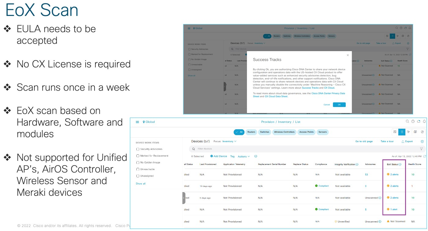 Cisco DNAC EoX-status - Scan Failed - Cisco Community